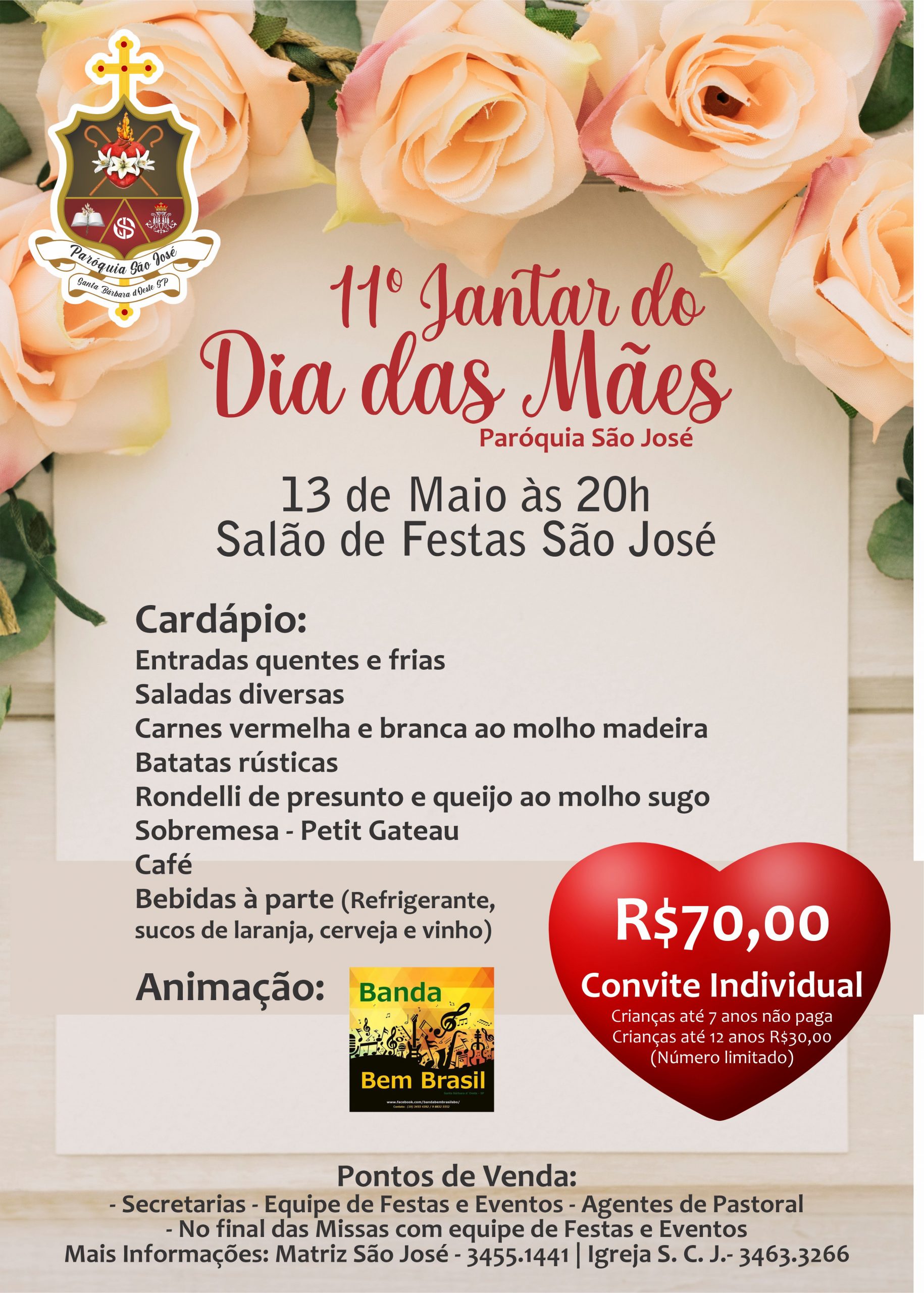 Paróquia São José promove jantar dançante para Dia das Mães - SB24HORAS